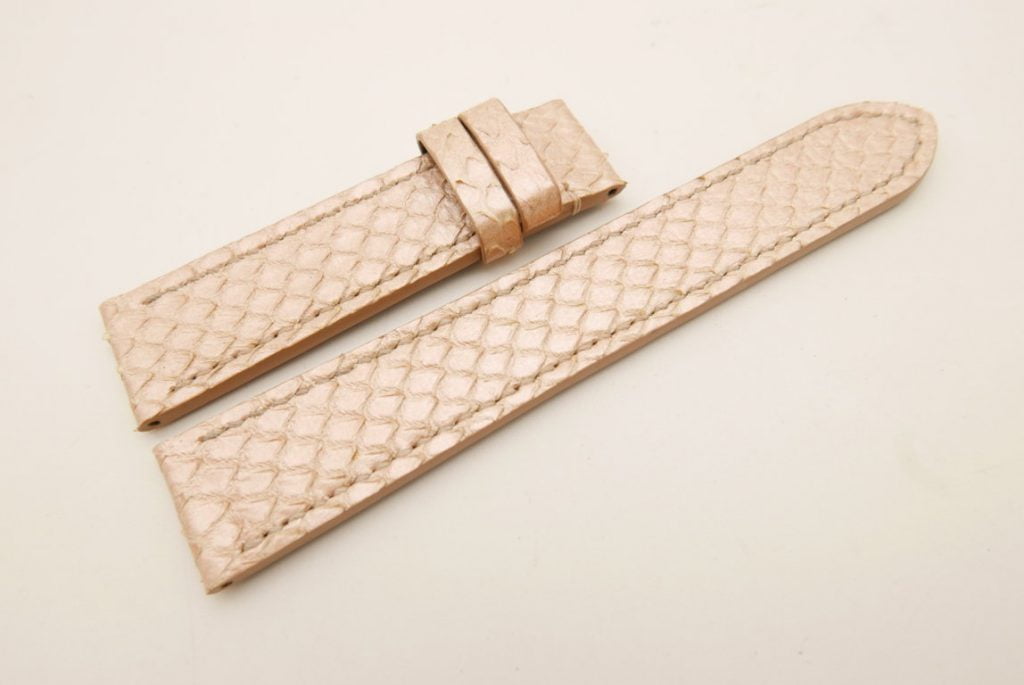 20mm/18mm Beige Genuine Python Skin Leather Watch Strap#WT7778 - Ziczac ...