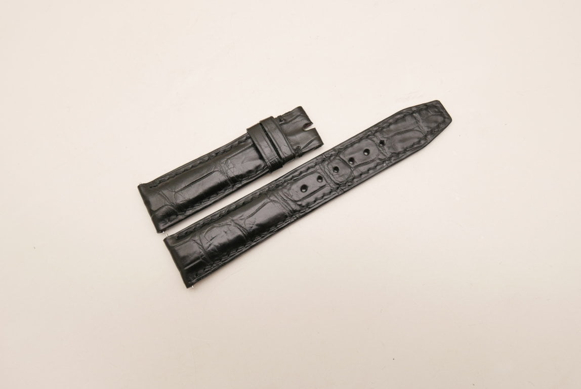 20mm/18mm Black Genuine CROCODILE Skin Leather Watch Strap With Quick Release Function for IWC # ...