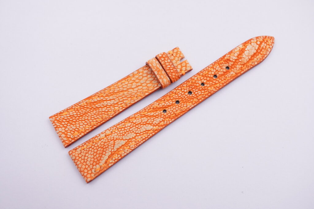 18mm/14mm Orange Ostrich Stonewash Leather Watch Strap Band #WT13978 ...