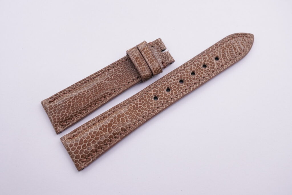 20mm/16mm Light Brown Genuine Ostrich Skin Leather Watch Strap #WT14003 ...